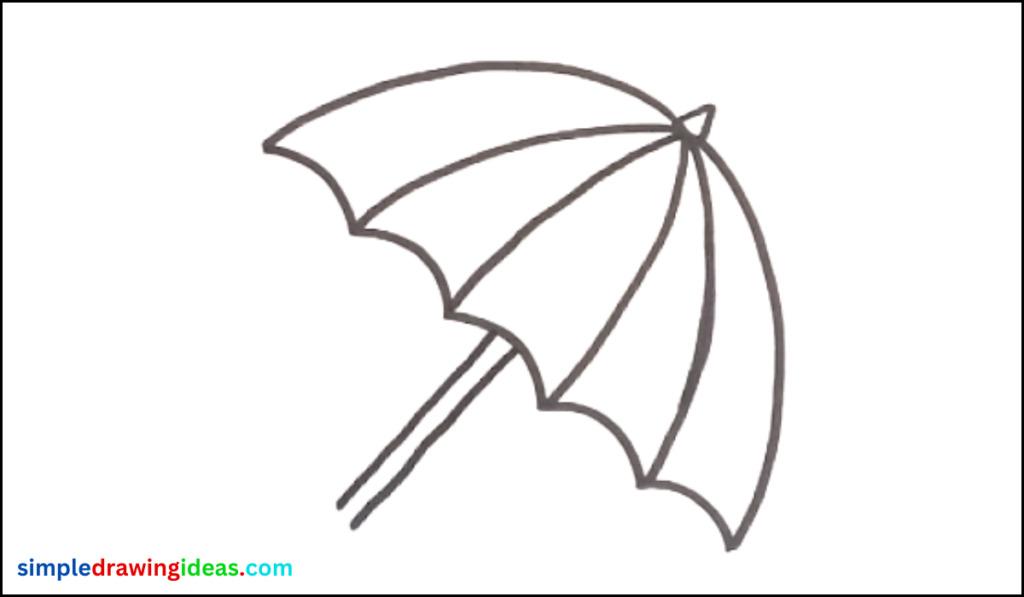 How to draw an Umbrella step by step - Simple Drawing Ideas