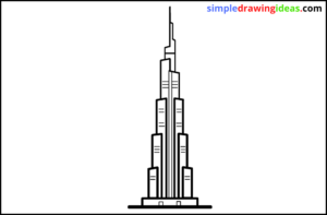 How to draw Burj khalifa tower easy – things to draw - Simple Drawing Ideas