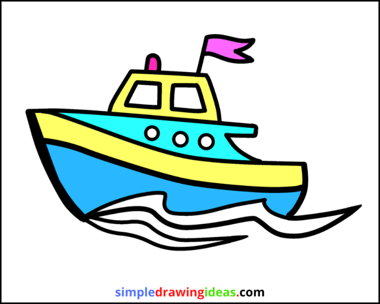 How to Draw a Boat step by step for beginners - Simple Drawing Ideas