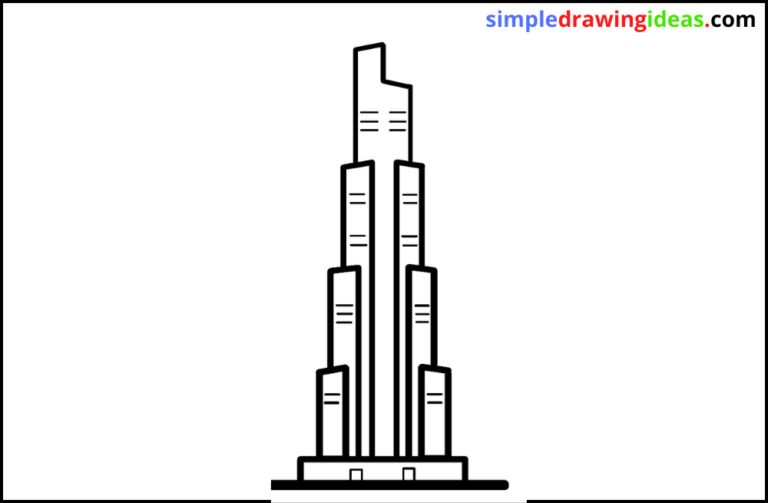 How to draw Burj khalifa tower easy – things to draw - Simple Drawing Ideas