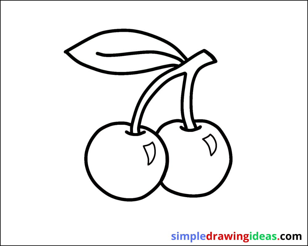 How to draw a cherry step by step - Simple Drawing Ideas