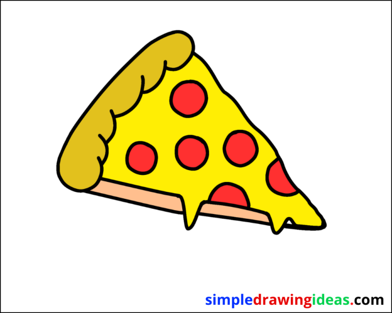 How to draw a pizza – Step by step guide - Simple Drawing Ideas