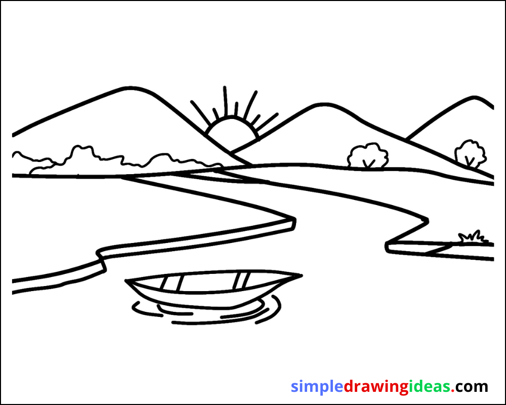 How to draw easy scenery landscape - Simple Drawing Ideas