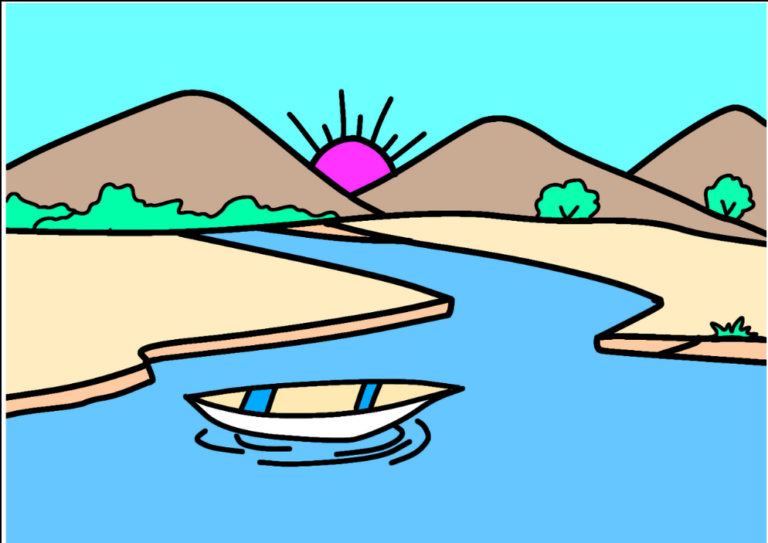 How to draw easy scenery landscape - Simple Drawing Ideas