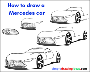 How to draw a Mercedes car step by step - Simple Drawing Ideas