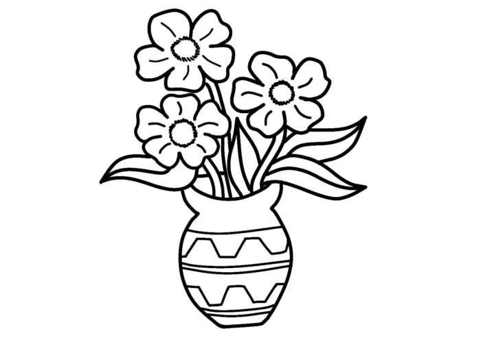 How to draw a flower vase step by step - Simple Drawing Ideas