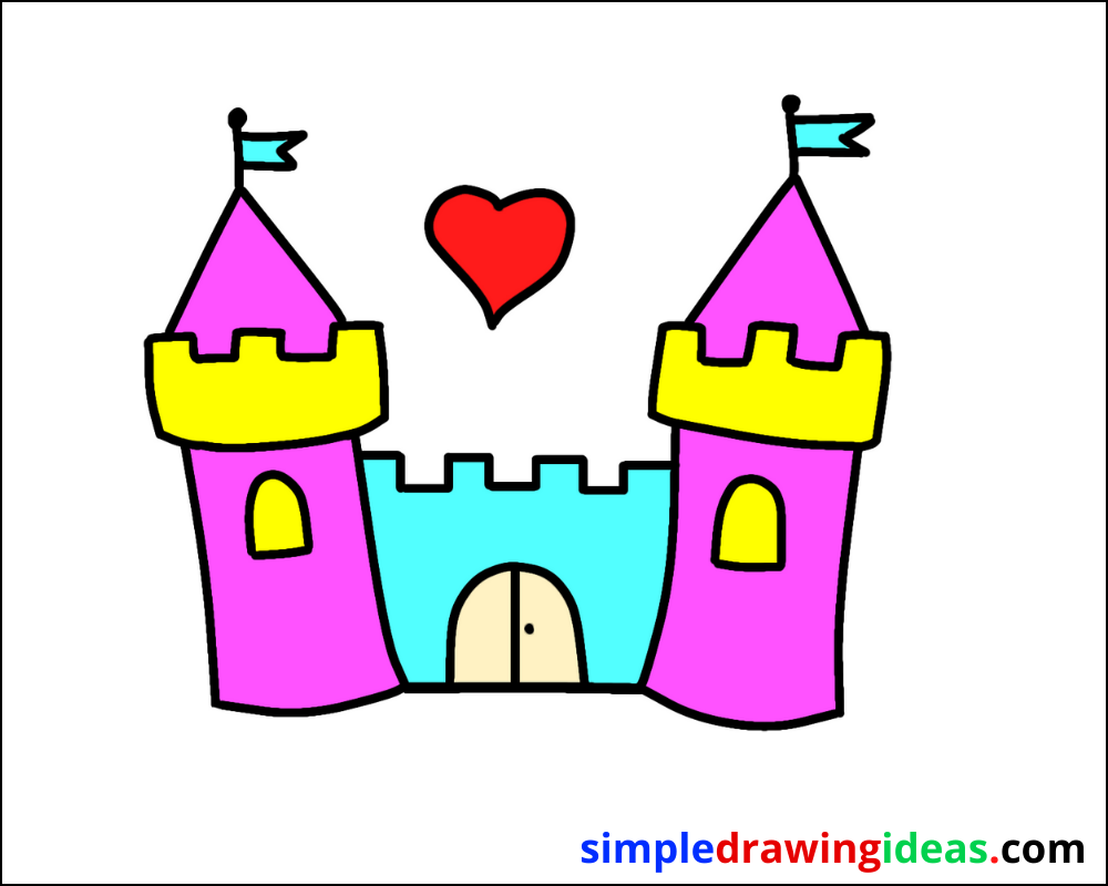 How to draw a castle step by step - Simple Drawing Ideas