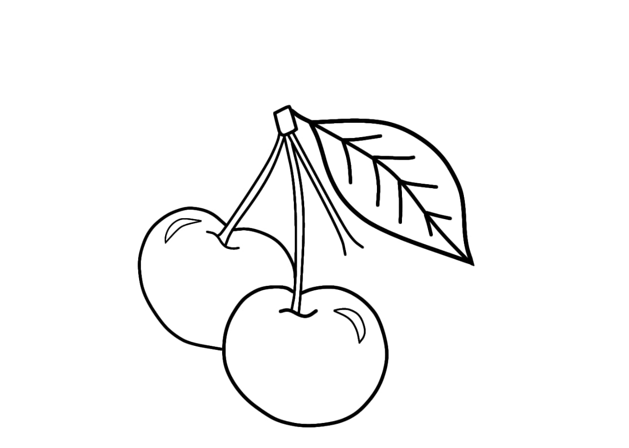 How to draw a cherry step by step for beginners - Simple Drawing Ideas