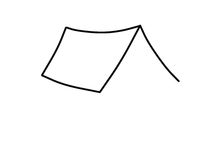 How to draw a tent step by step for beginners - Simple Drawing Ideas