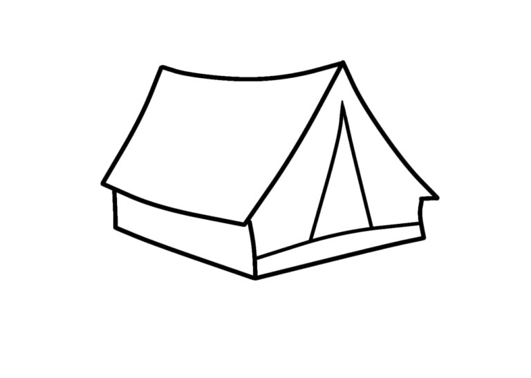 How to draw a tent step by step for beginners - Simple Drawing Ideas